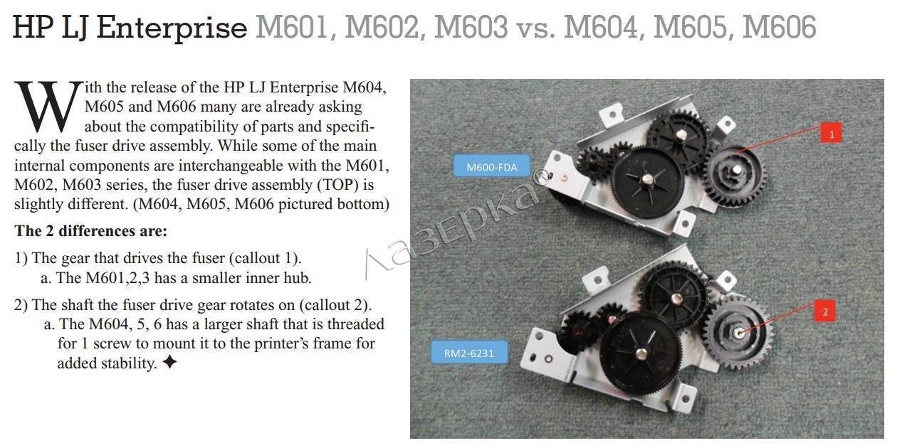 Узел термозакрепления узел привода HP RC2-2432-M600 оригинальный (RC2 ...